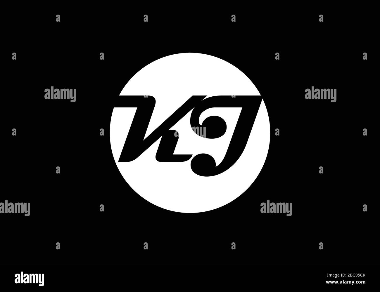 Initial Monogram Letter K J Logo Design Vector Template. KJ Letter Logo ...