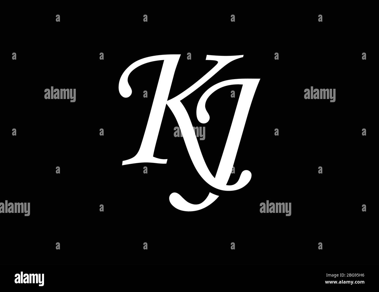 Initial Monogram Letter K J Logo Design Vector Template. KJ Letter Logo ...
