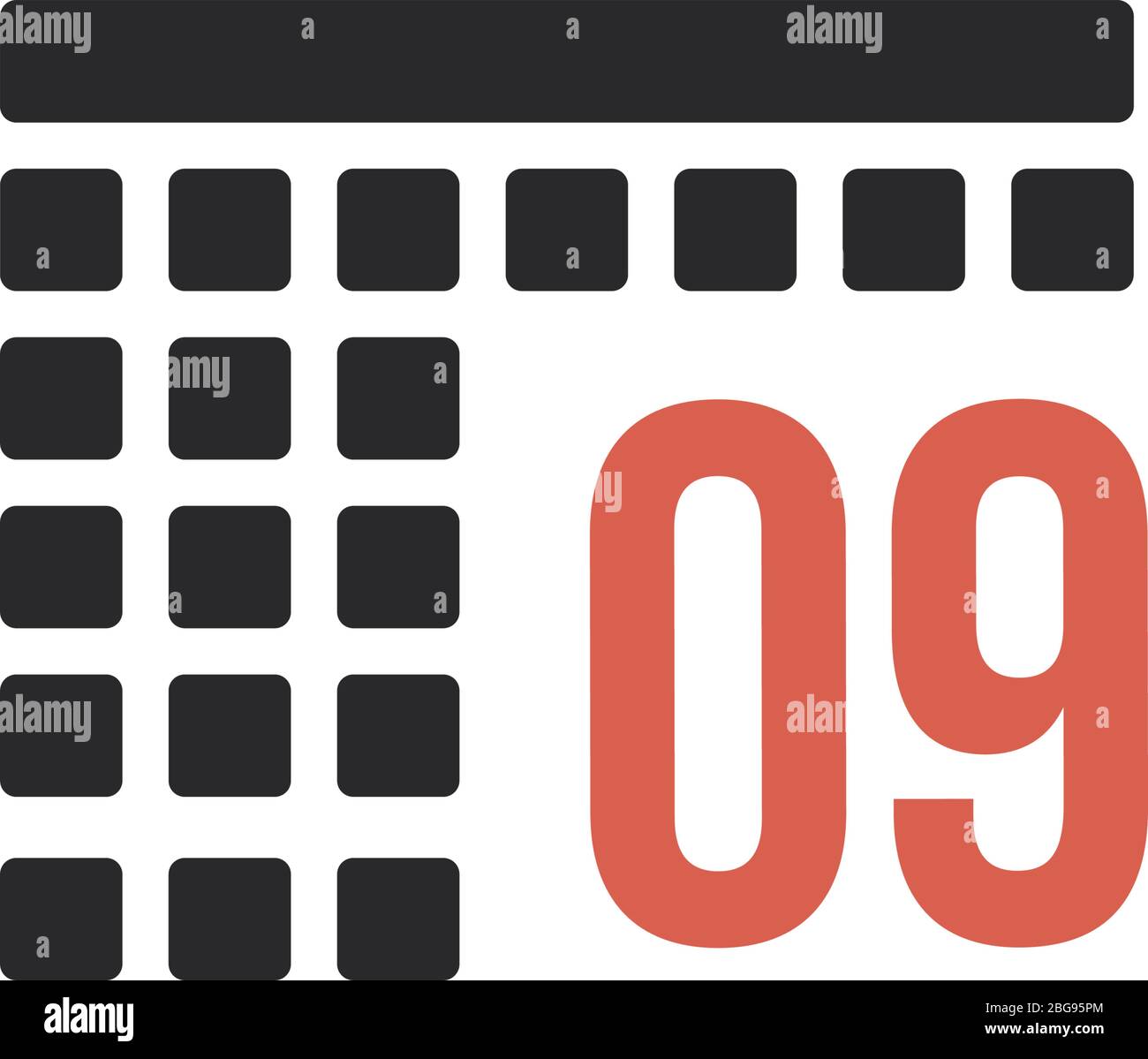Month 9 September Calendar organizer icon. Stock Vector illustration ...