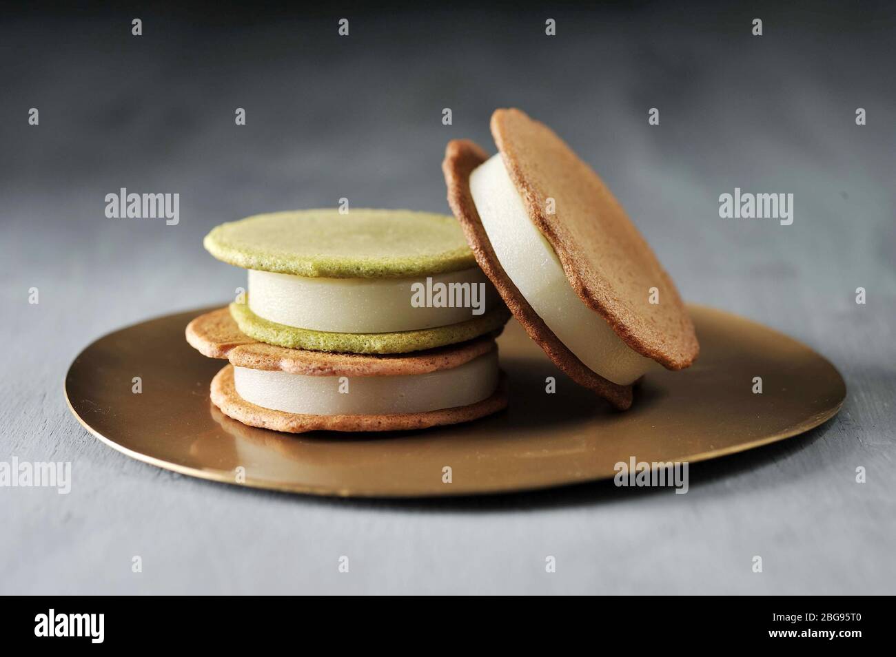 Undated file photo shows three pieces of sweet milk agar jelly between ...