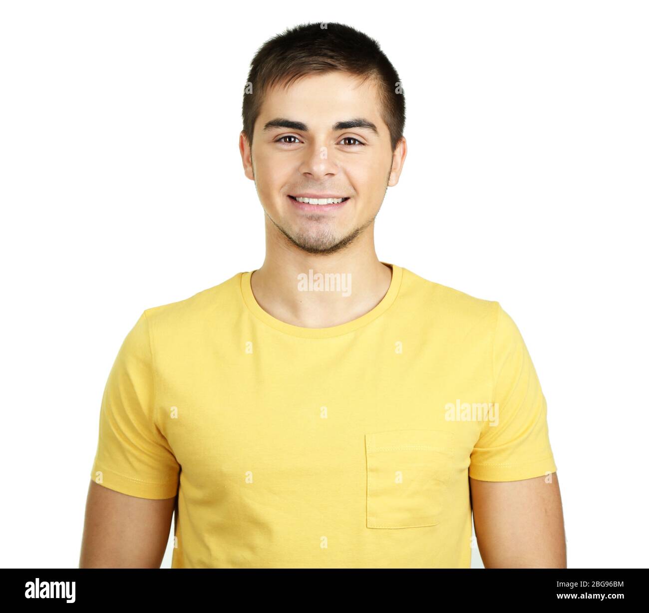 Portrait of young man on grey background Stock Photo - Alamy