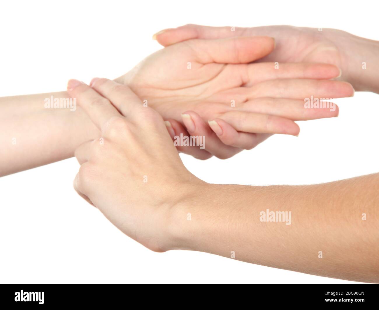 Measuring pulse isolated on white Stock Photo - Alamy