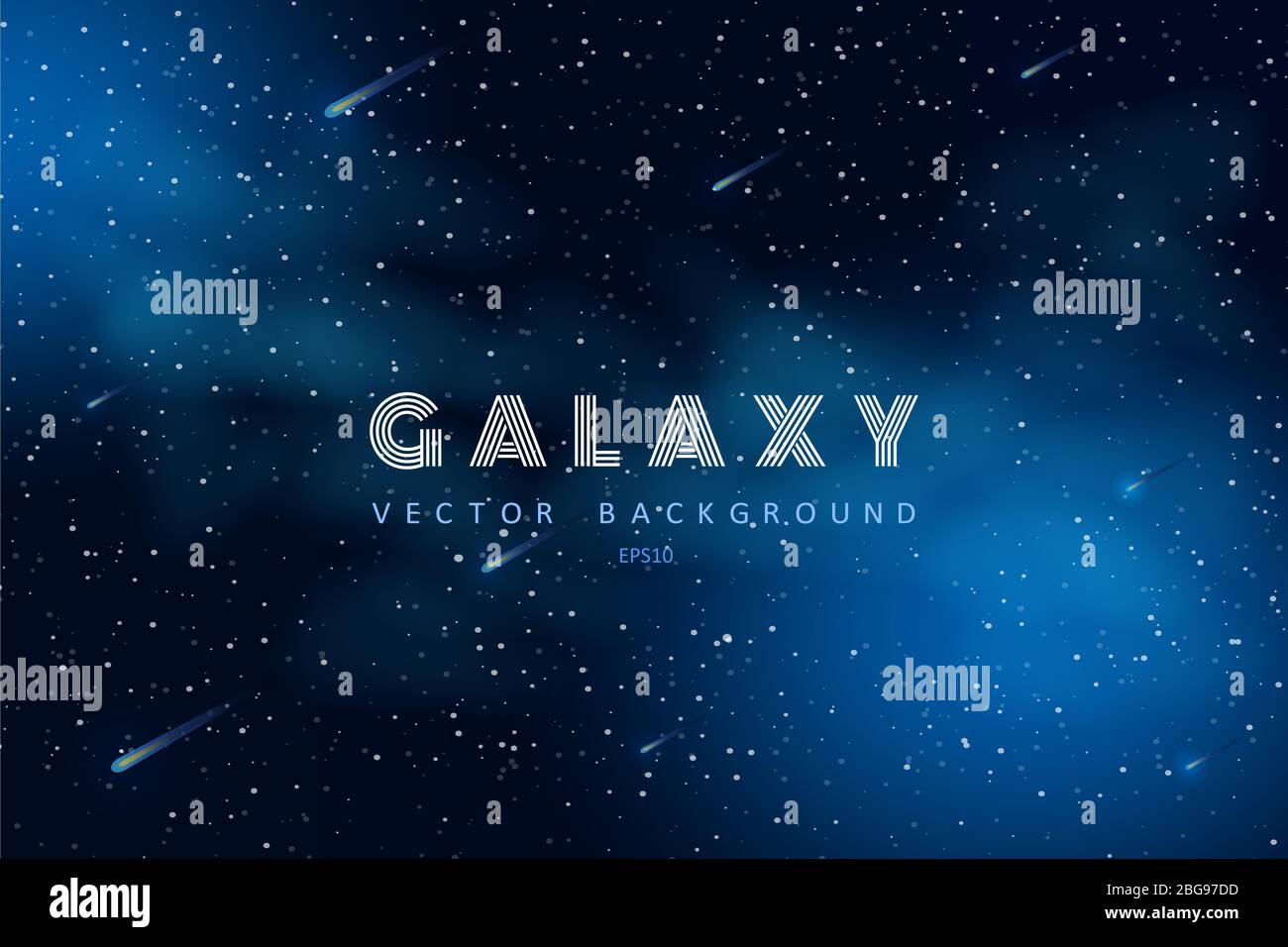 Horizontal space background with abstract shape and stars. Web design ...