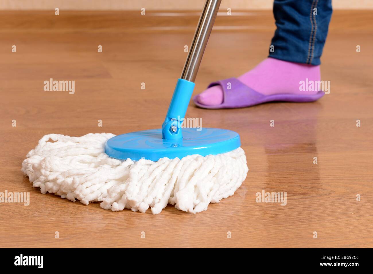 House cleaning with mop Stock Photo - Alamy