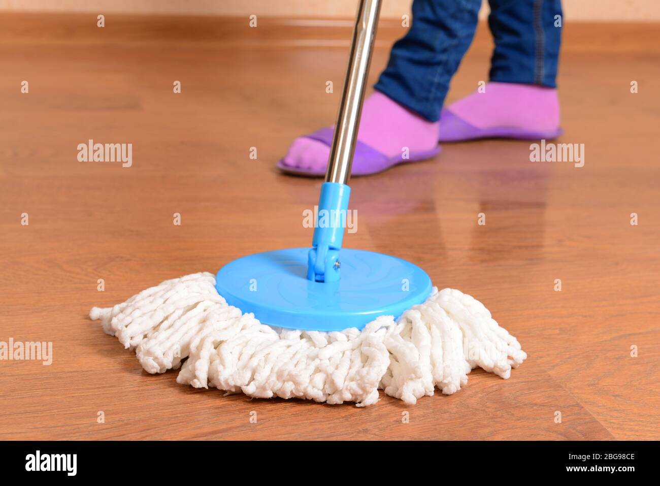 House cleaning with mop Stock Photo - Alamy