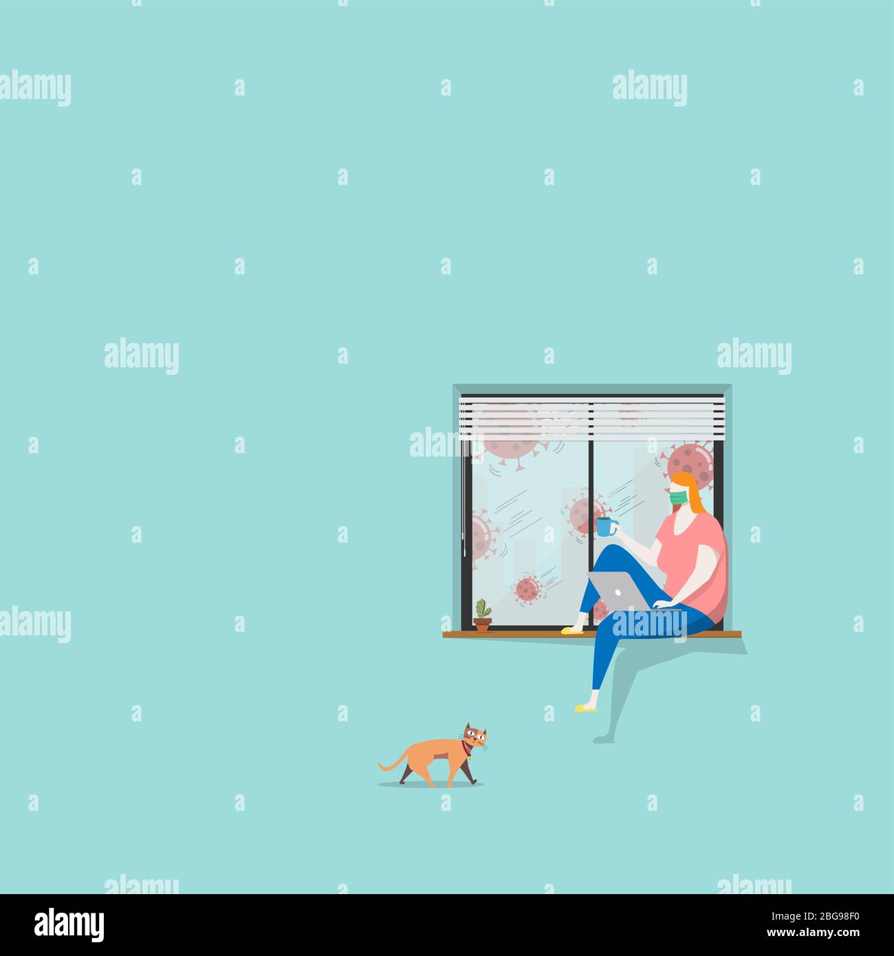 Remote work home business Stock Vector Images - Alamy