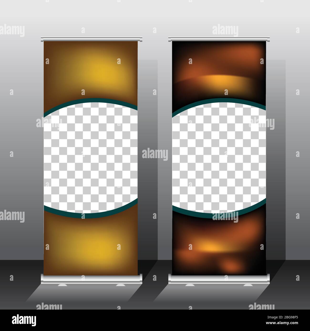 golden color roll up banner template, vector illustration Stock Vector ...