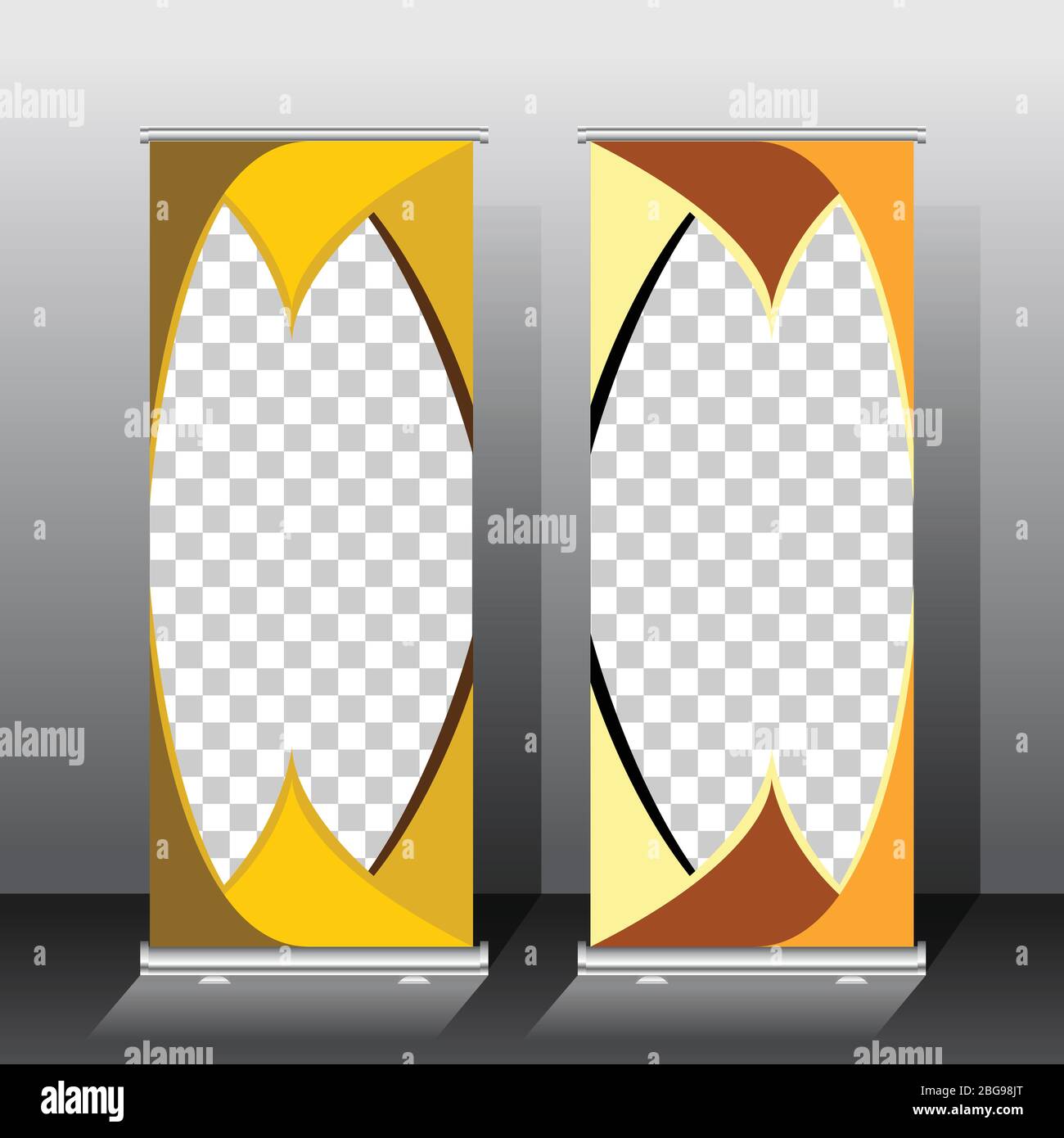 golden color roll up banner template, vector illustration Stock Vector ...