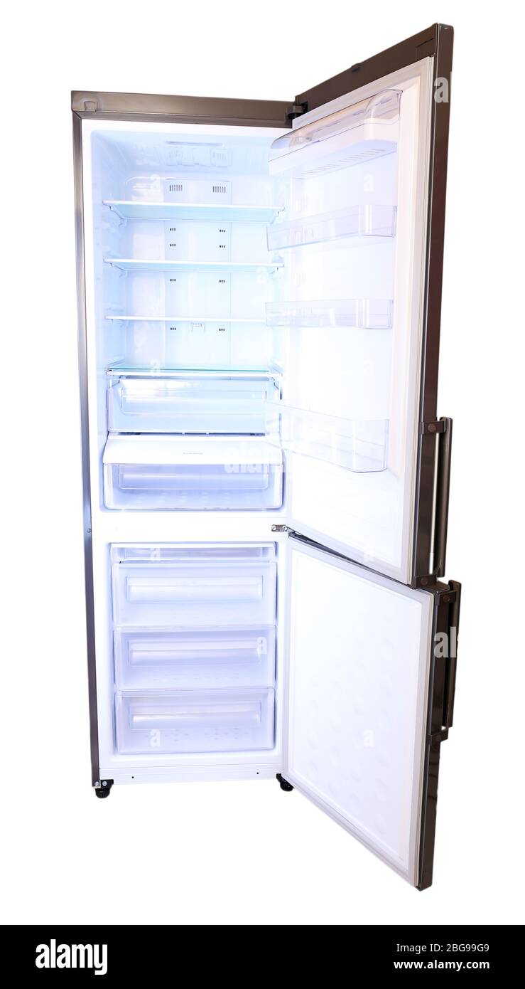 Two door gray refrigerator Stock Photo - Alamy