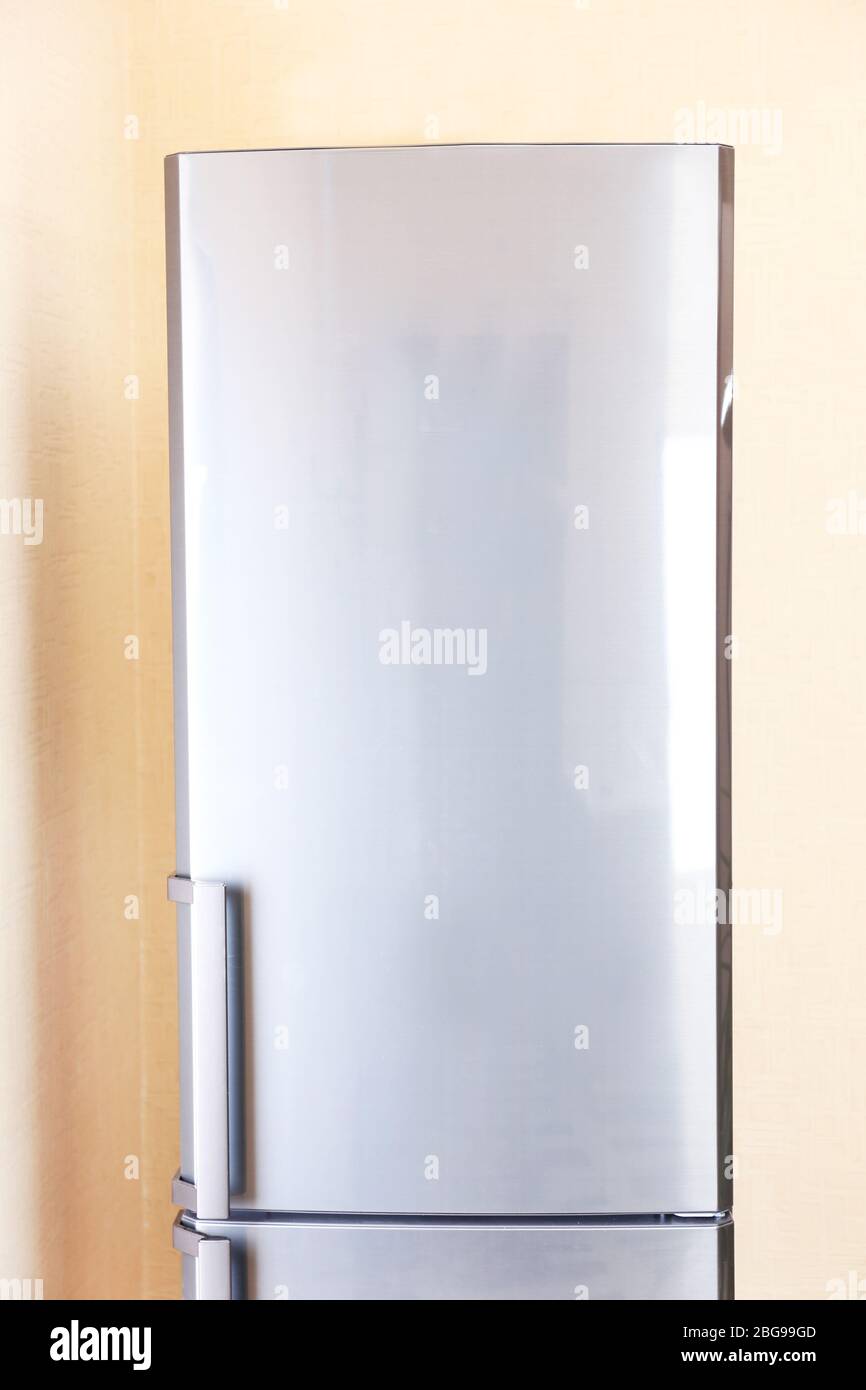 Two door gray refrigerator Stock Photo - Alamy