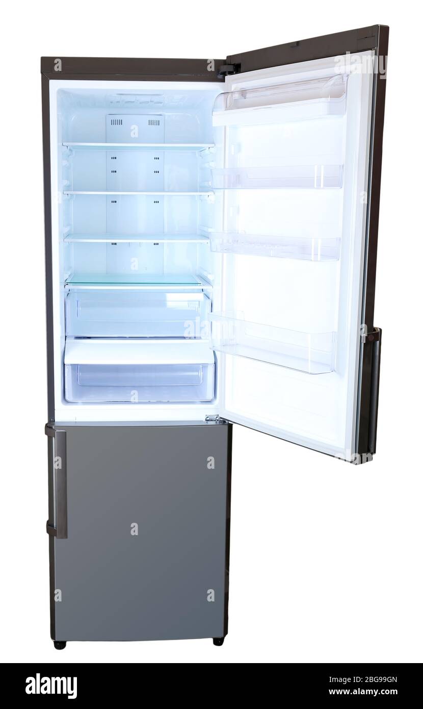 Two door gray refrigerator Stock Photo - Alamy