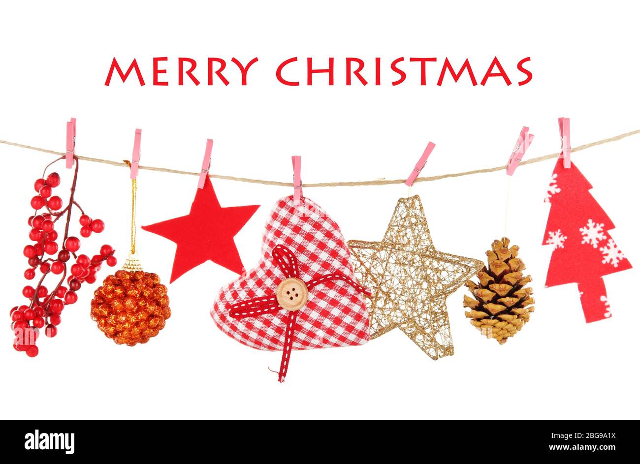 Christmas decorations isolated on white Stock Photo - Alamy