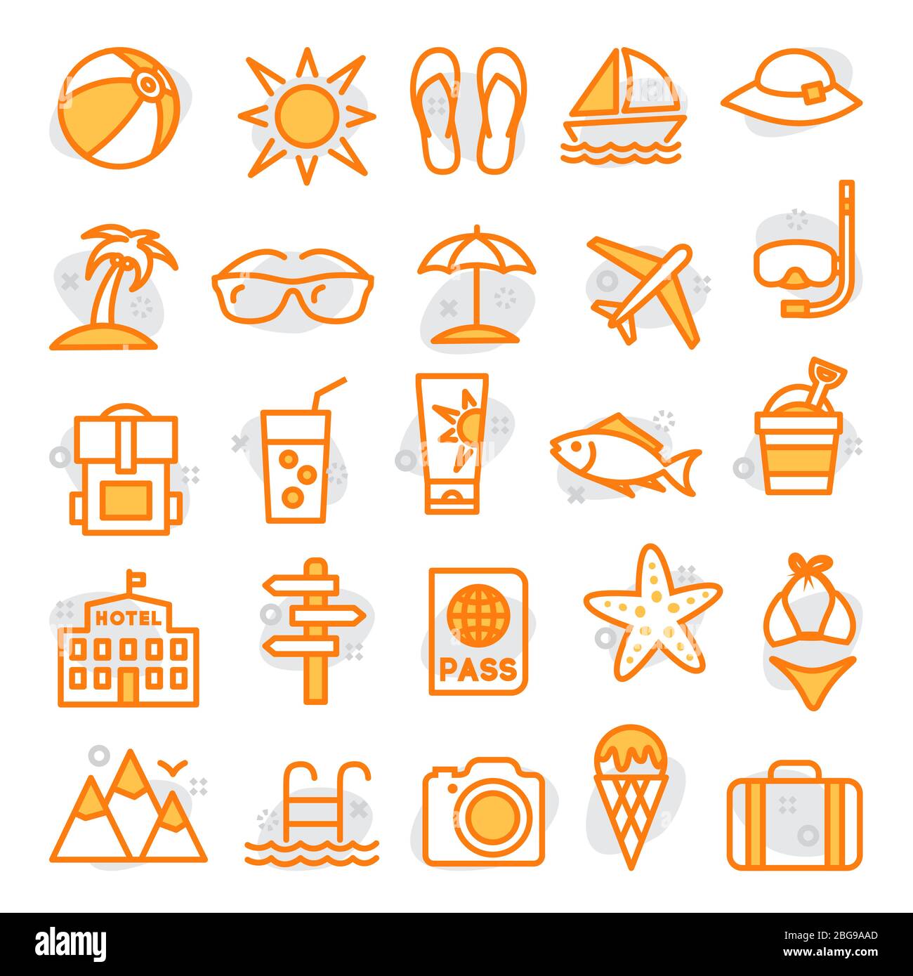 Summer Line Icons on white background Stock Vector Image & Art - Alamy