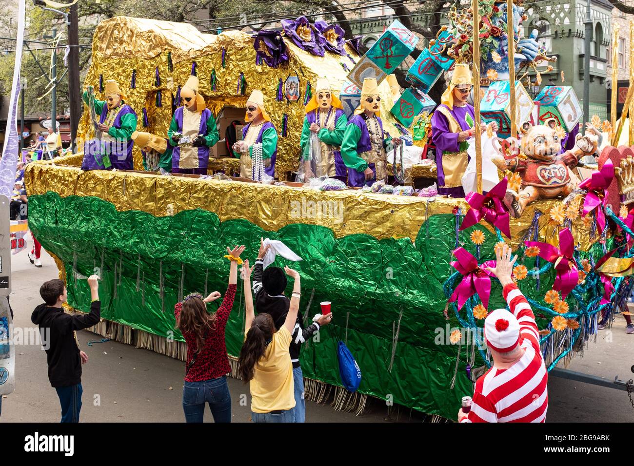 The Krewe of Mid-City parades during Mardi Gras celebrations, New ...