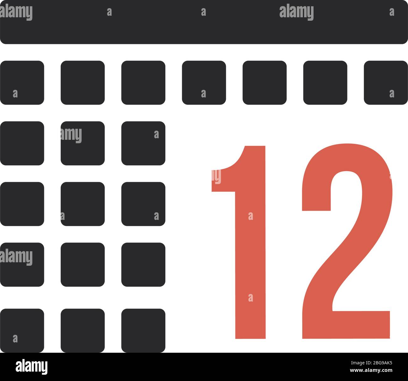 Month 12 December Calendar organizer icon. Stock Vector illustration ...
