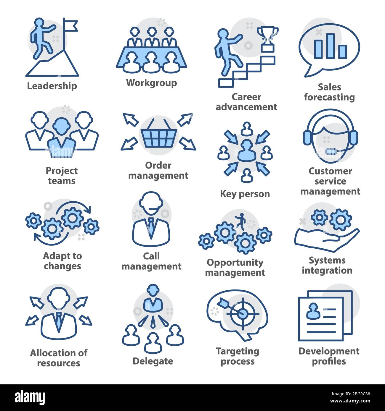 Business management icons in line style. Pack 02 Stock Vector Image ...