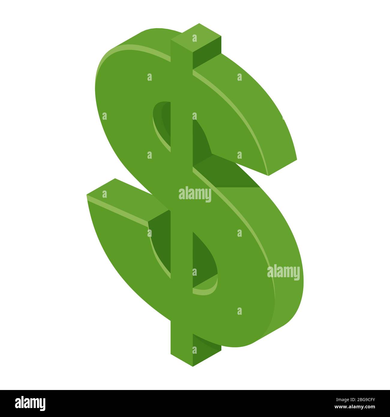 Big isometric dollar sign. Flat vector illustration Stock Vector Image ...