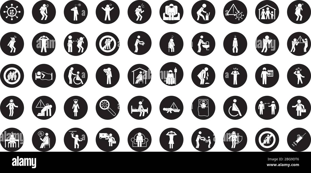 bundle of health pictograms set icons Stock Vector Image & Art - Alamy