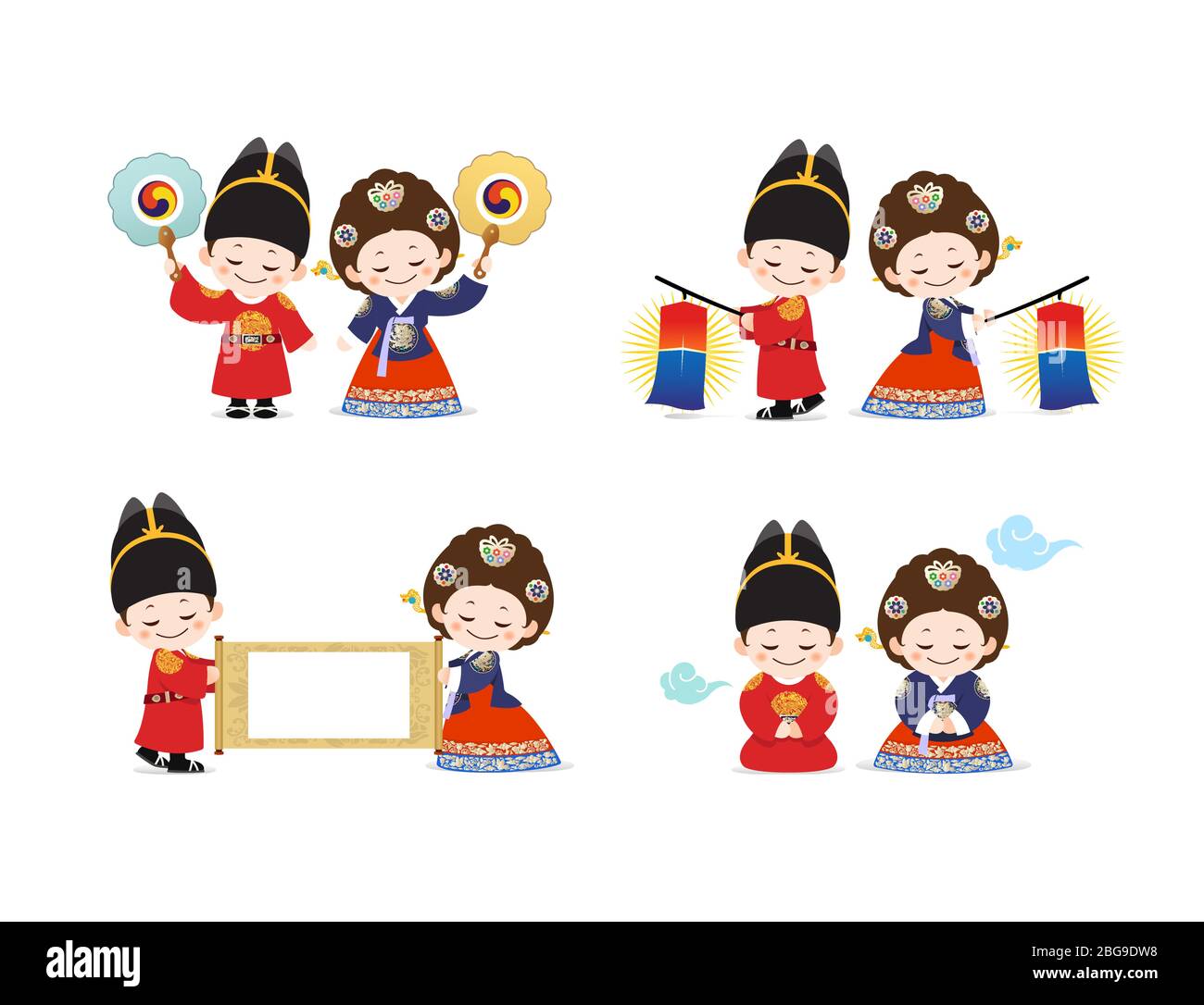 Korean Children in Hanbok during the Joseon Dynasty, King and Queen ...