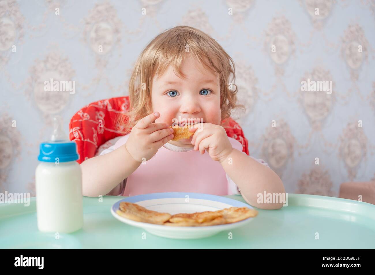 Child Eating Pancakes