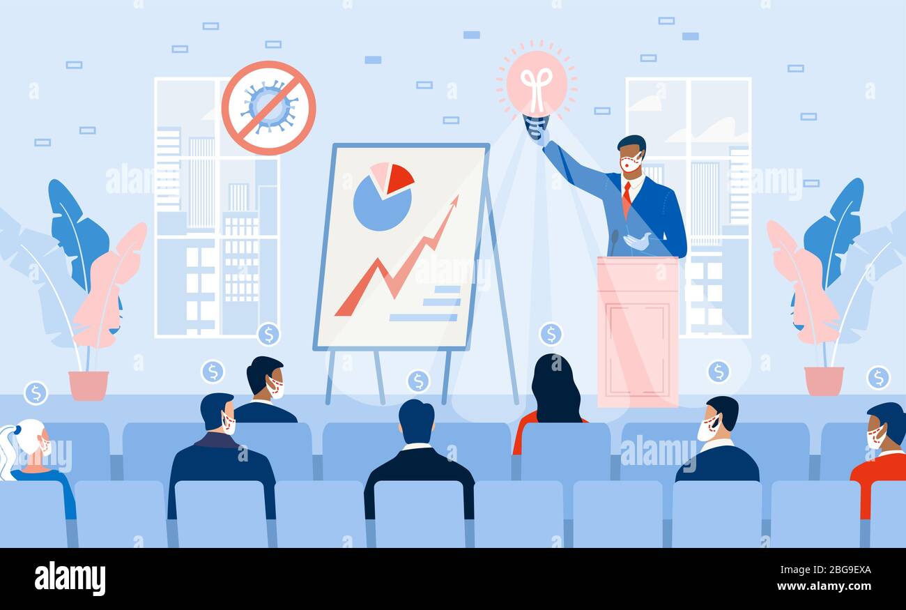 Business Seminar Profitable Strategy Idea on Stage Stock Vector Image ...