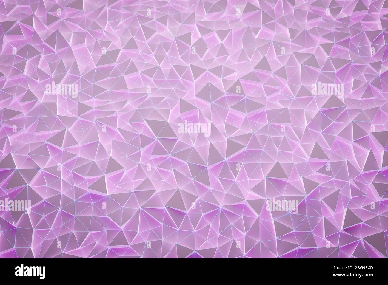 3D rendering. Pink pattern of triangles of different shapes ...