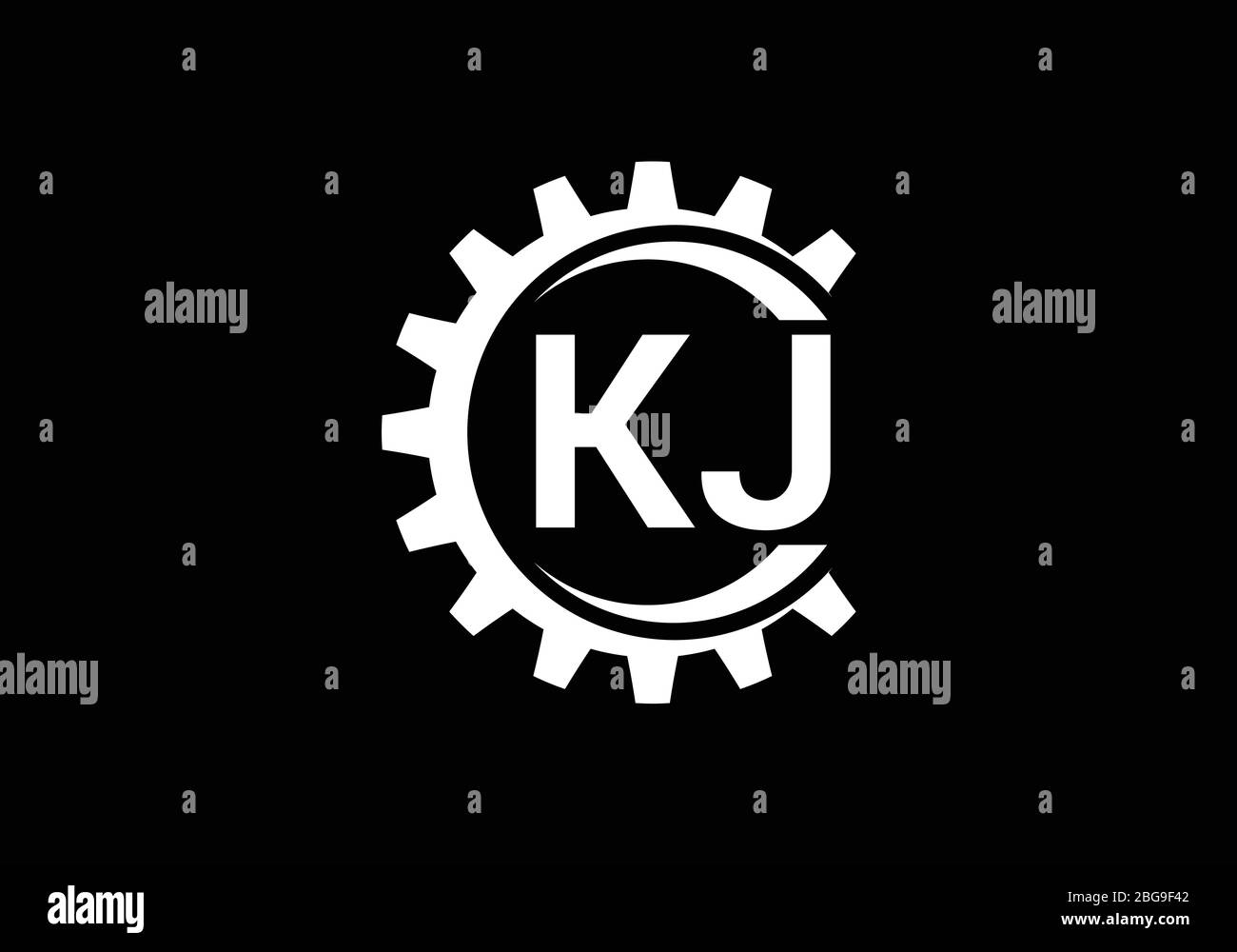 Initial Monogram Letter K J Logo Design Vector Template. KJ Letter Logo ...