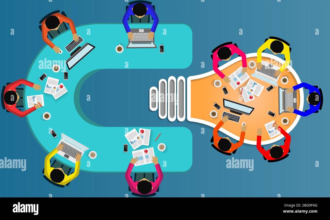 Corporate team sitting in Stock Vector Images - Alamy