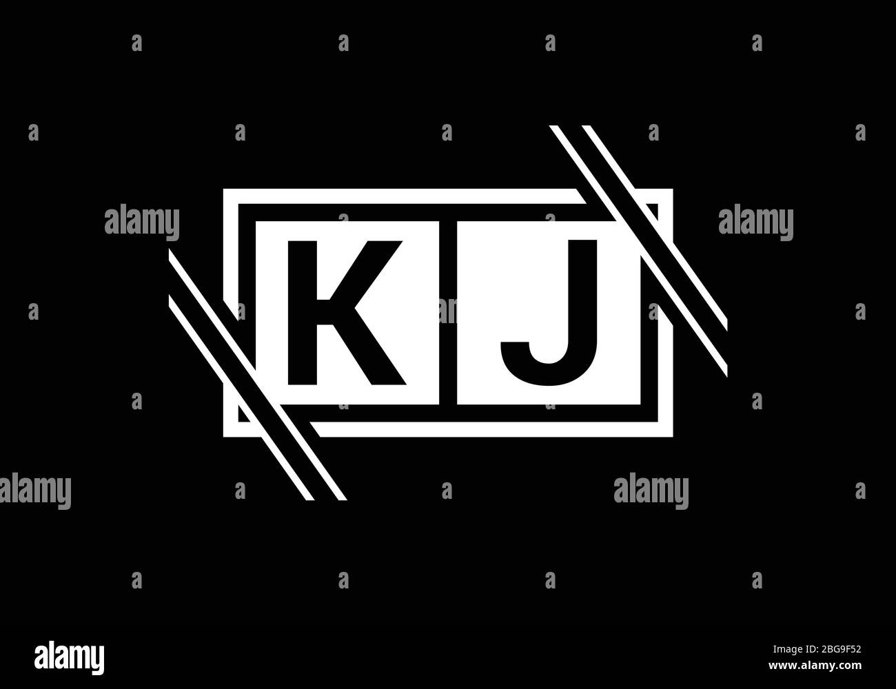 Initial Monogram Letter K J Logo Design Vector Template. KJ Letter Logo ...