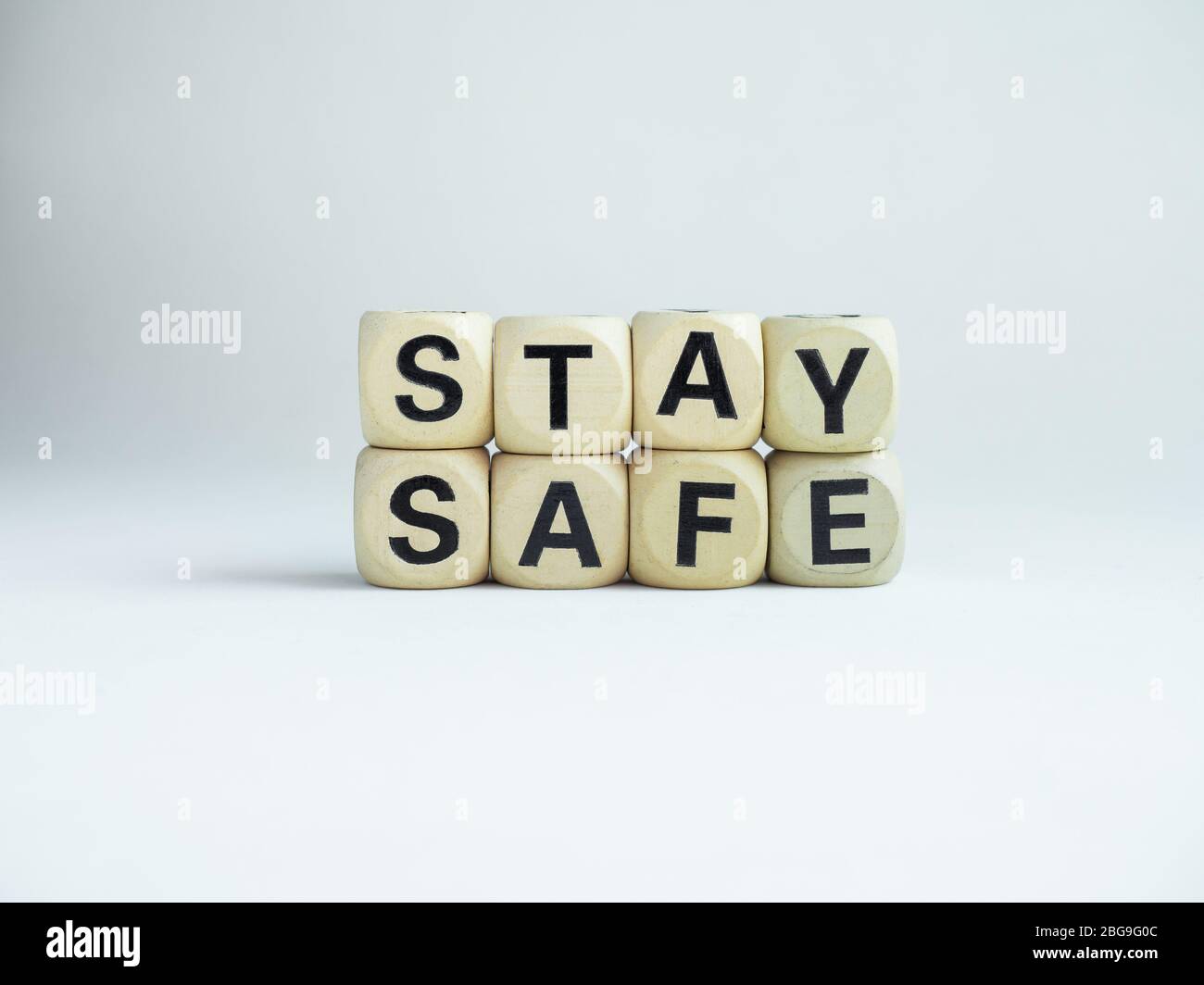 Stay safe concept. Word "Stay Safe" isolated on white background. Stay ...