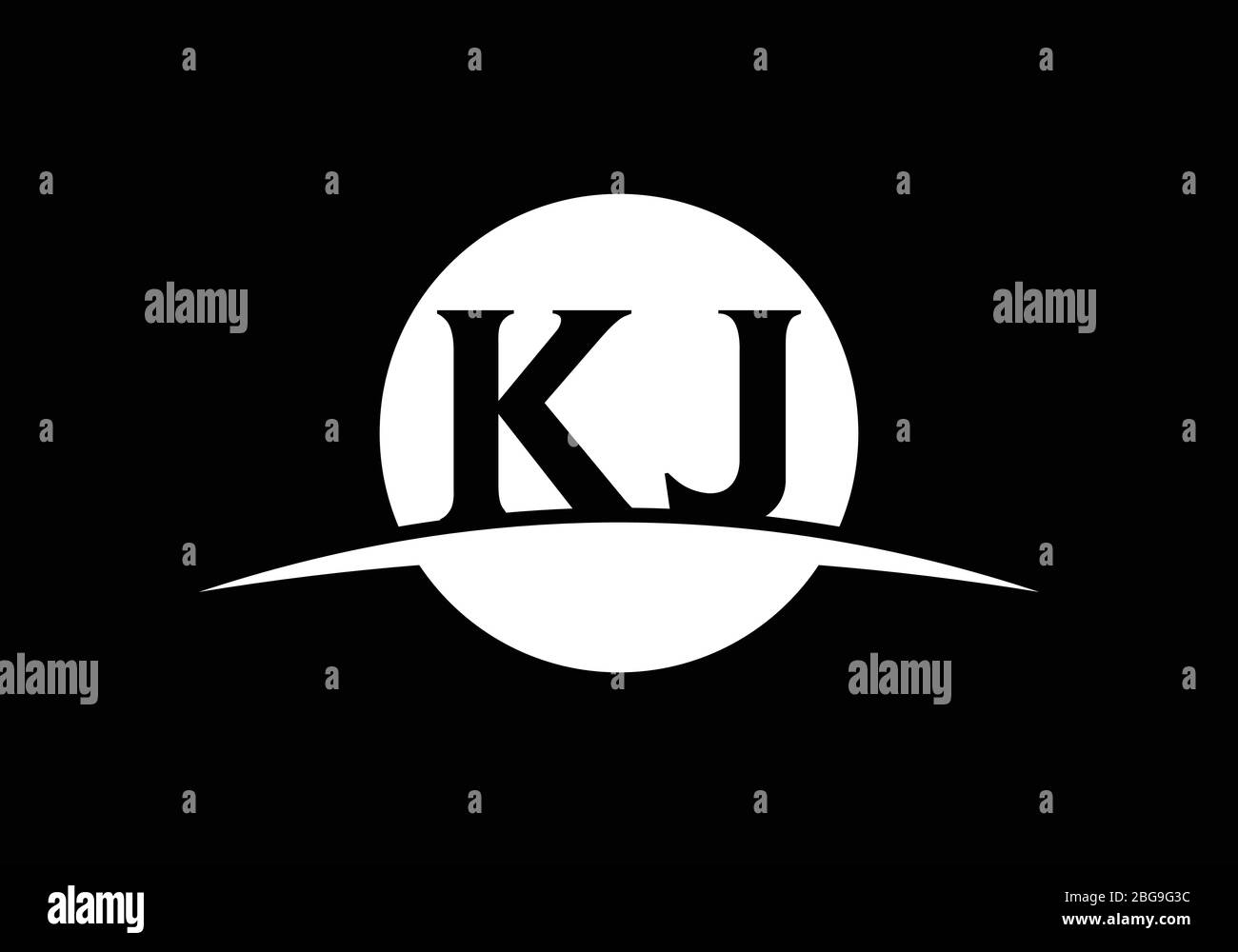 Initial Monogram Letter K J Logo Design Vector Template. KJ Letter Logo ...