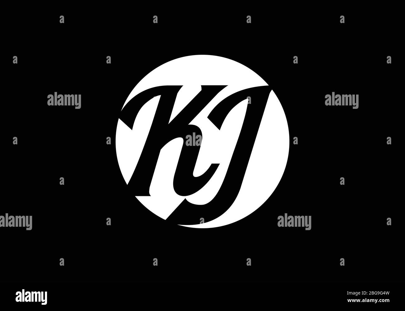 Initial Monogram Letter K J Logo Design Vector Template. KJ Letter Logo ...