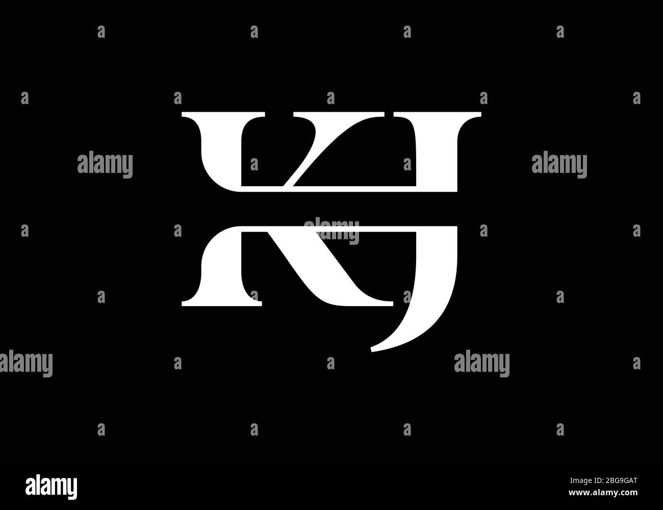 Initial Monogram Letter K J Logo Design Vector Template. KJ Letter Logo ...