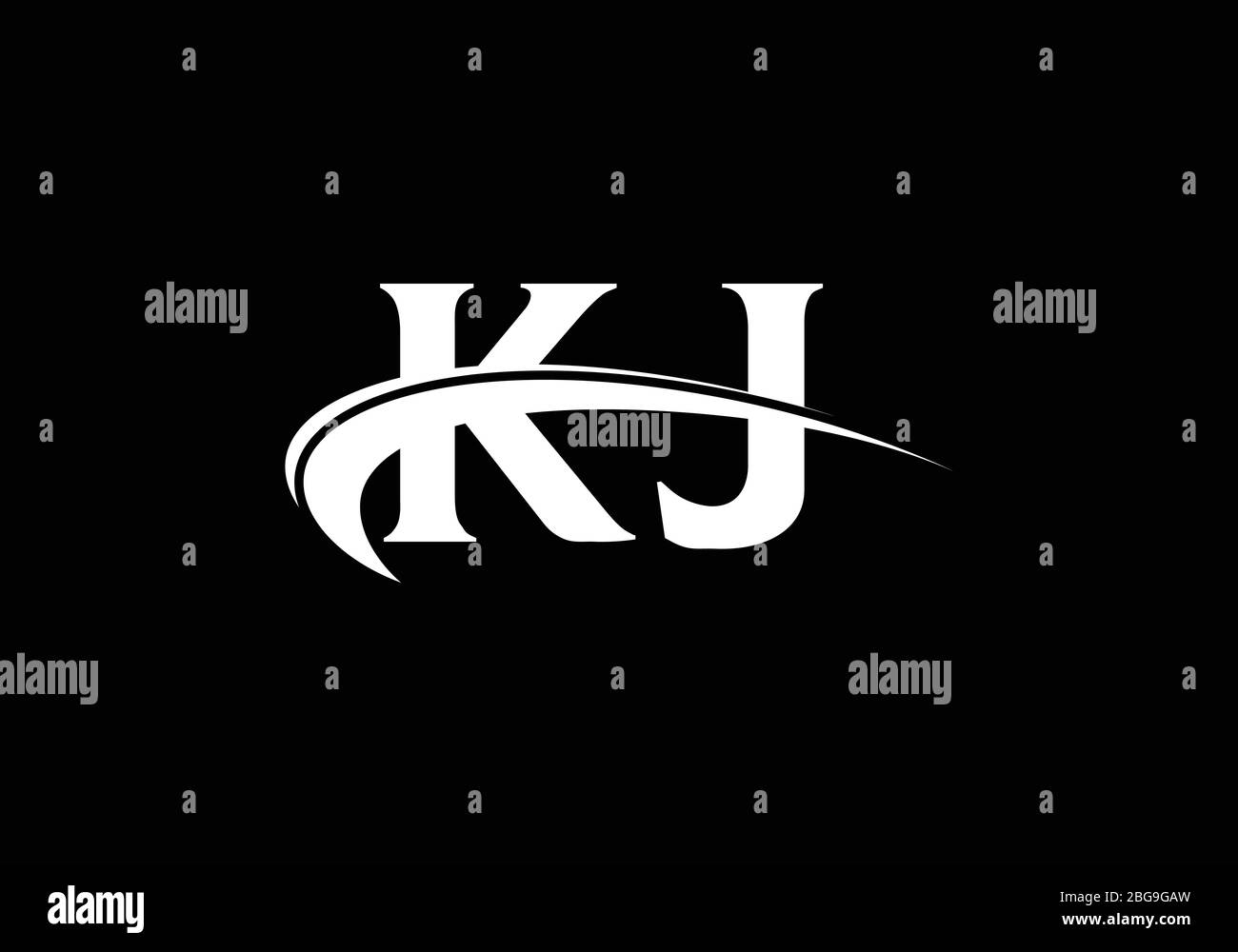 Initial Monogram Letter K J Logo Design Vector Template. KJ Letter Logo ...