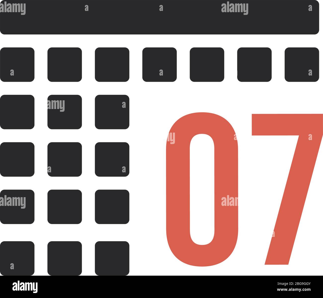 Month 7 July Calendar organizer icon. Stock Vector illustration ...