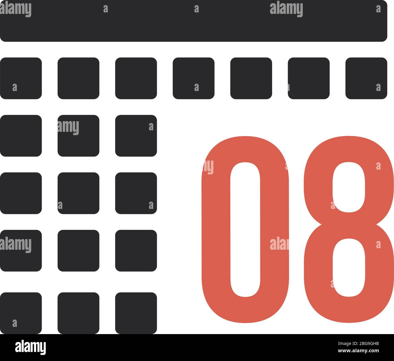 Month 8 August Calendar organizer icon. Stock Vector illustration ...