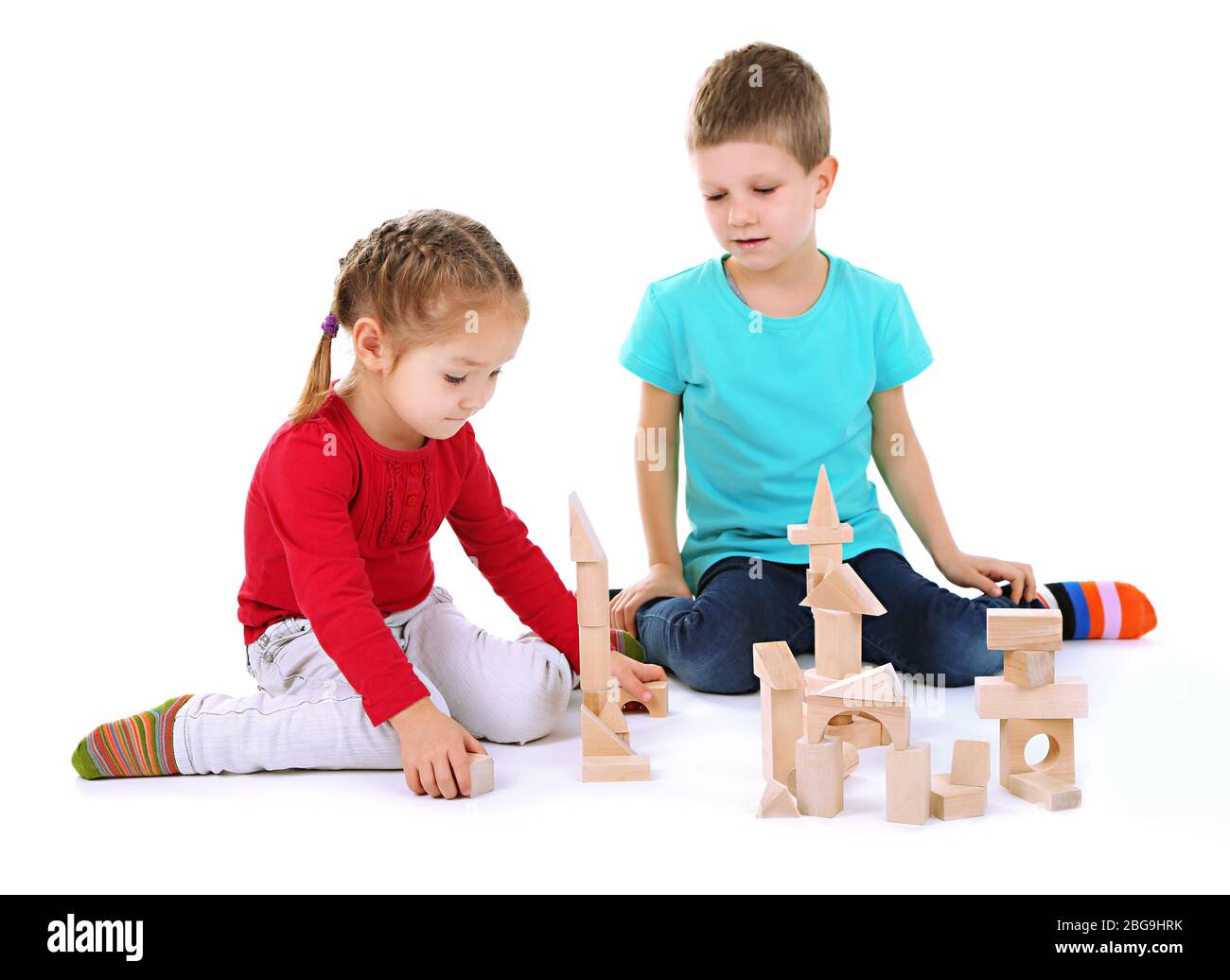 Little children isolated on white Stock Photo - Alamy