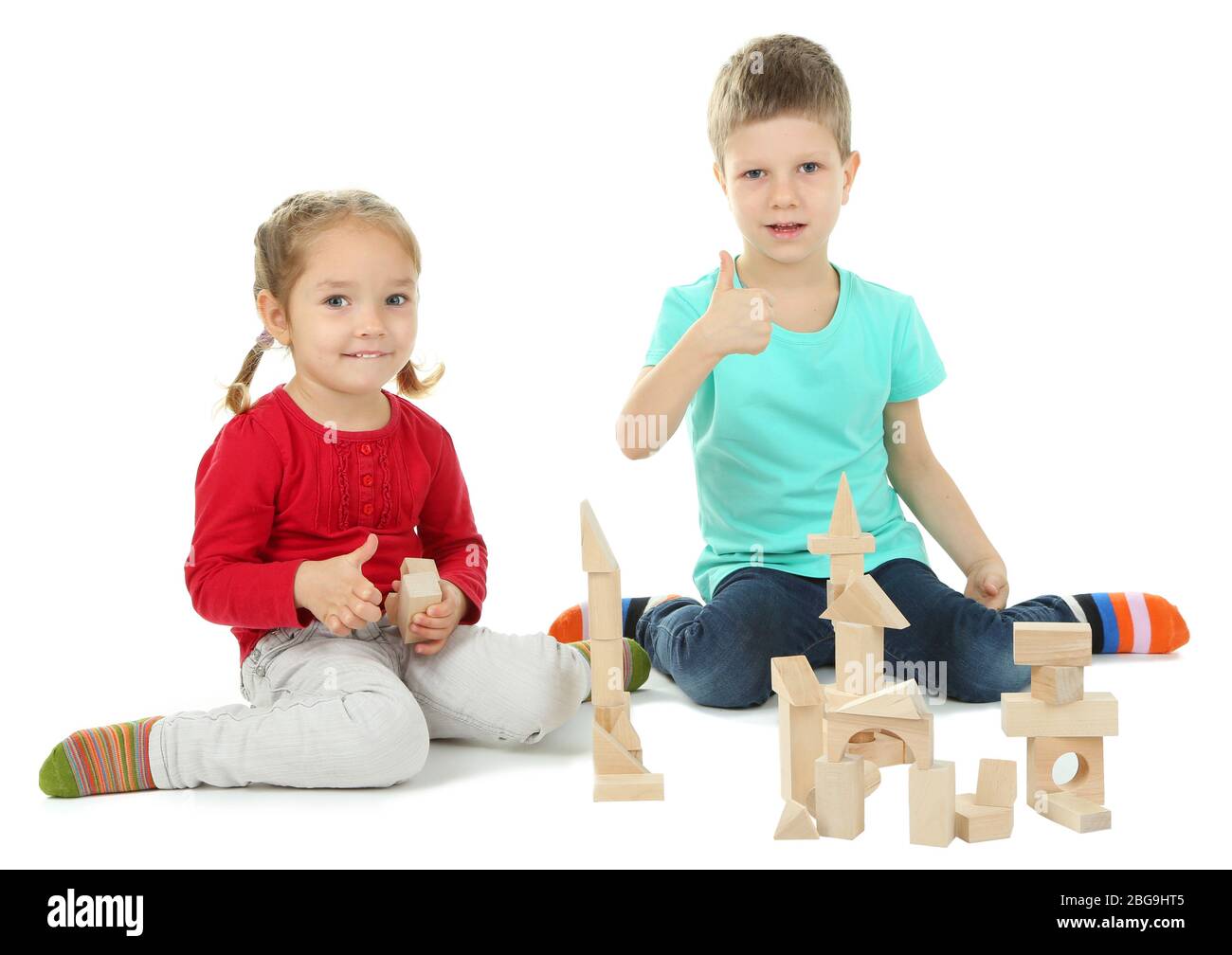 Little children isolated on white Stock Photo - Alamy
