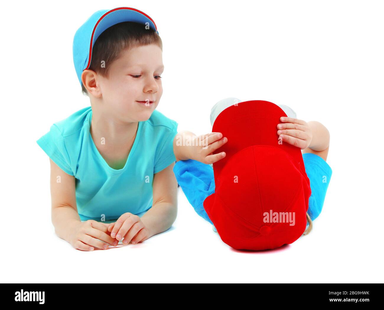 Little children isolated on white Stock Photo - Alamy