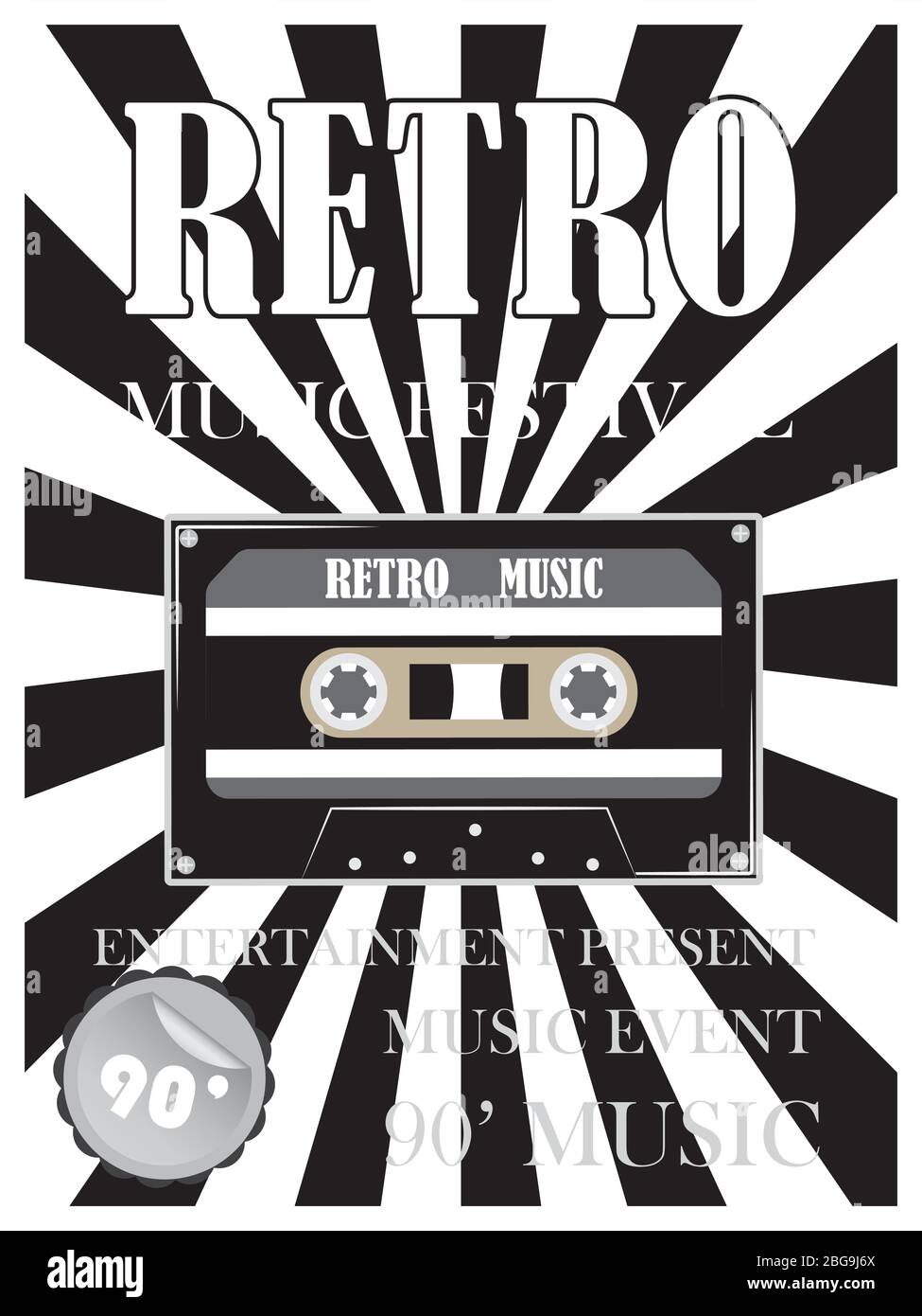 Music retro vintage poster, design for background, vector illustration ...