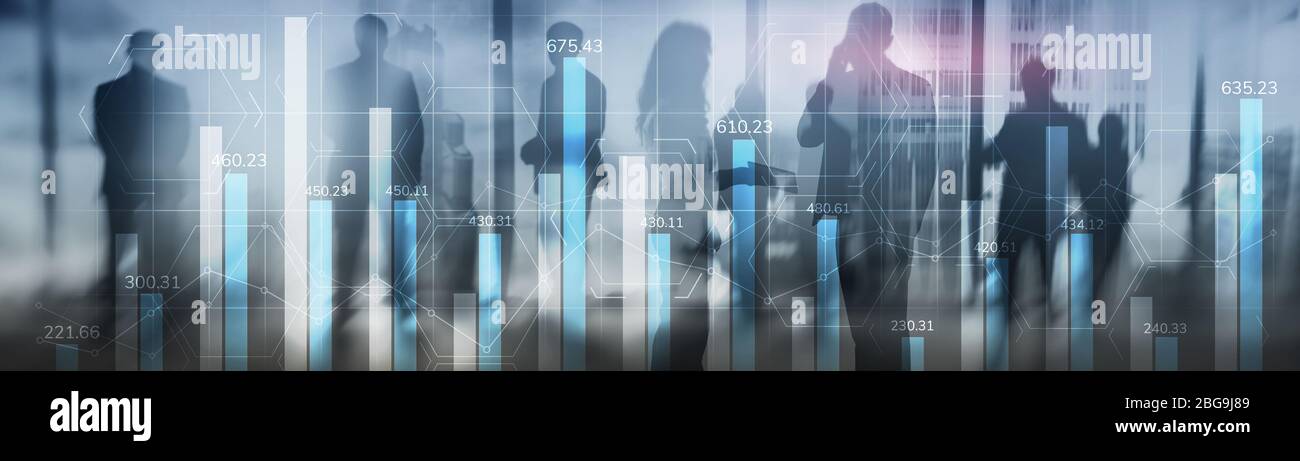 Business growth, progress or success concept. Financial bar chart and ...