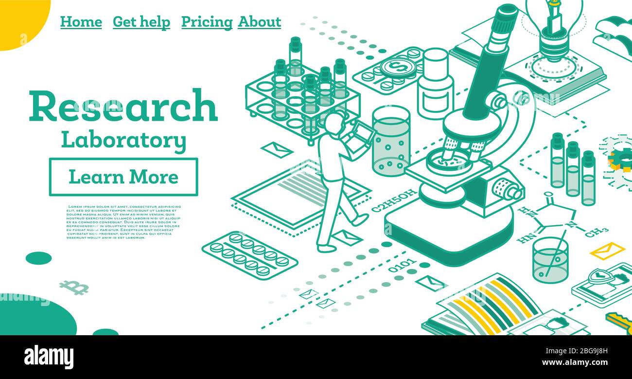 Outline Isometric Research Laboratory. Bacteriological Analysis. Vector ...