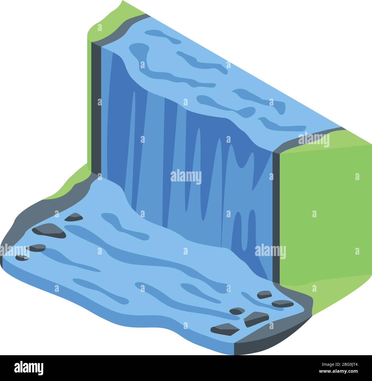 Small waterfall landscape Stock Vector Images - Alamy