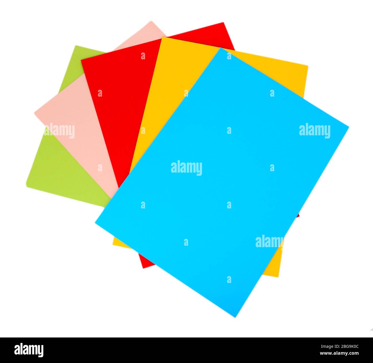 Colorful cardboard isolated on white Stock Photo - Alamy