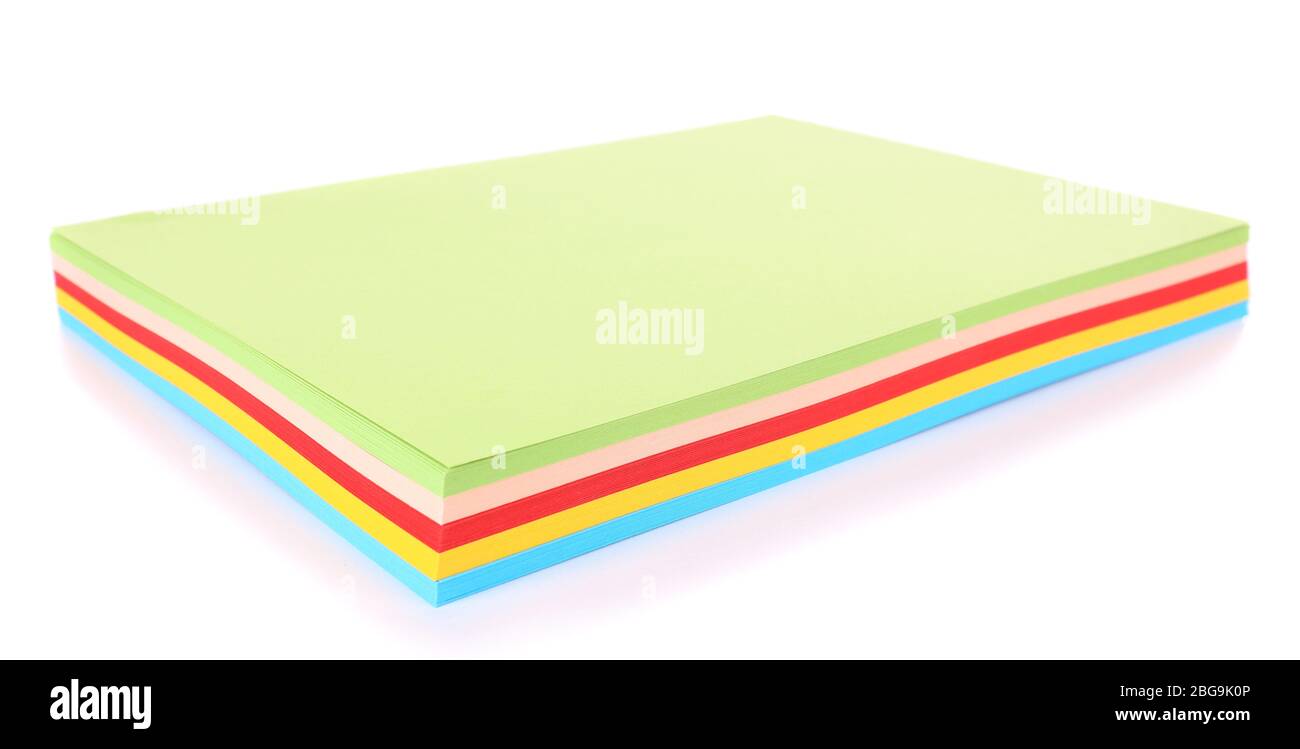 Colorful cardboard isolated on white Stock Photo - Alamy