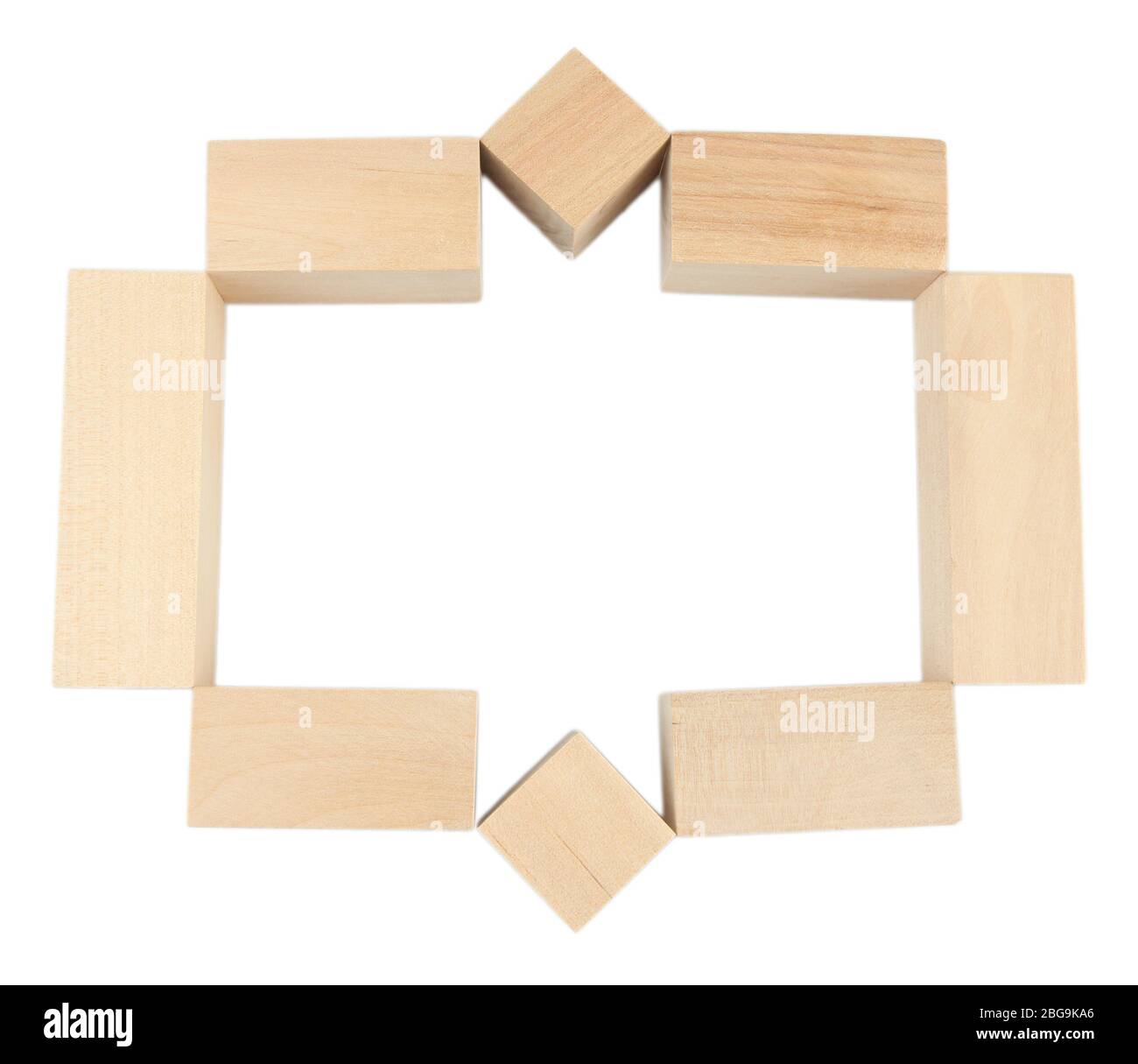 Wooden toy blocks isolated on white Stock Photo - Alamy