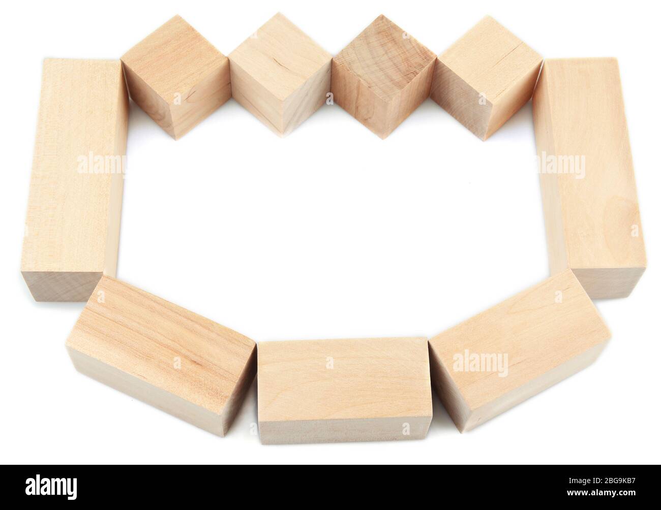 Wooden toy blocks isolated on white Stock Photo - Alamy