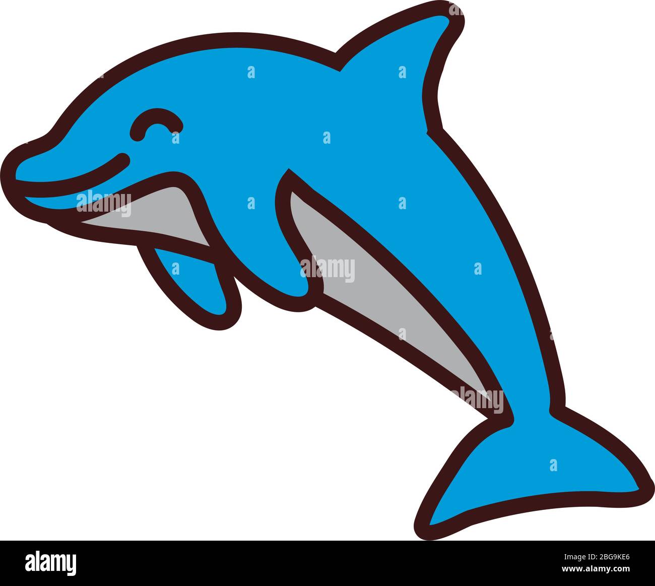 dolphin fish line and fill style icon Stock Vector Image & Art - Alamy
