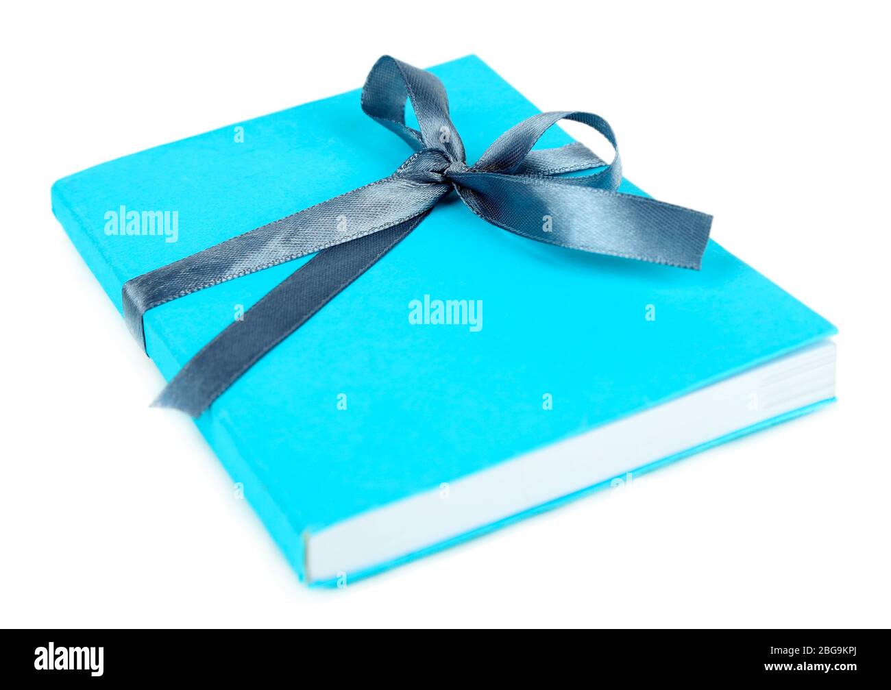 Book wrapped with color ribbon, isolated on white Stock Photo - Alamy