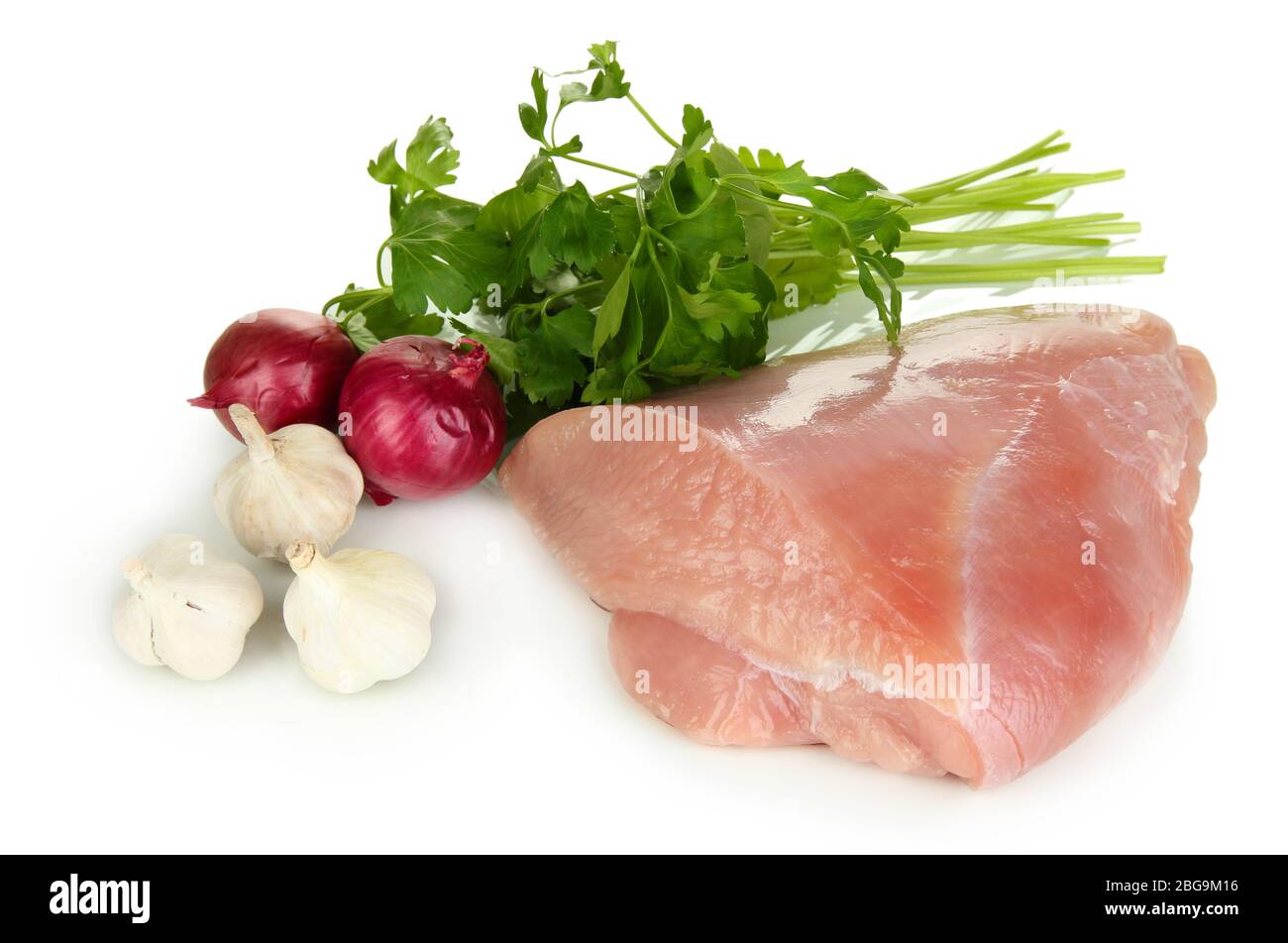 Raw turkey meat isolated on white Stock Photo - Alamy